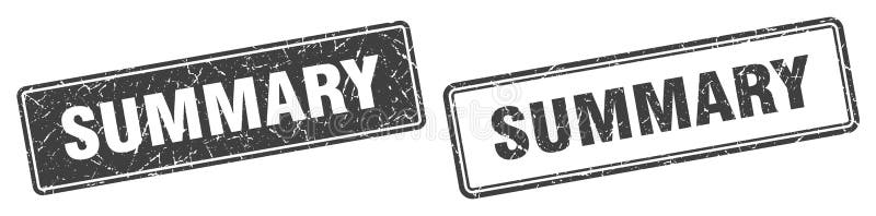 Summary Square Isolated Sign Set. Summary Stamp Stock Vector ...