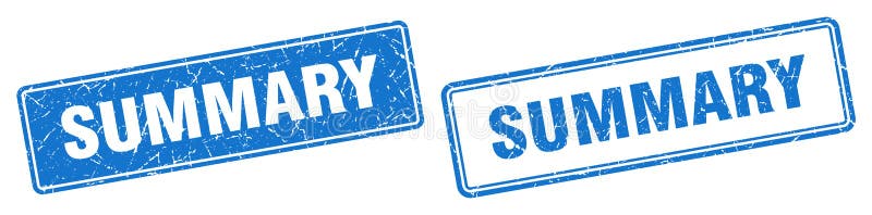 Summary Stamp Set. Summary Square Grunge Sign Stock Vector ...