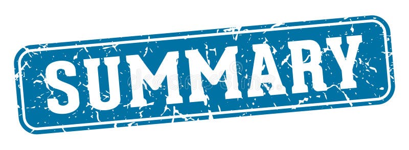 Summary Rectangular Sign. Summary Stamp Stock Vector - Illustration of ...