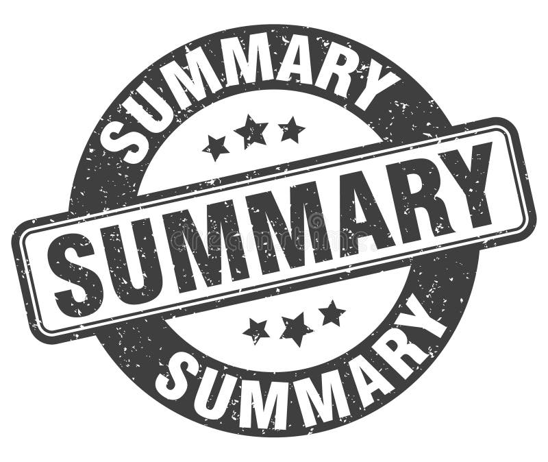 Summary Stamp. Summary Label. Round Grunge Sign Stock Vector ...