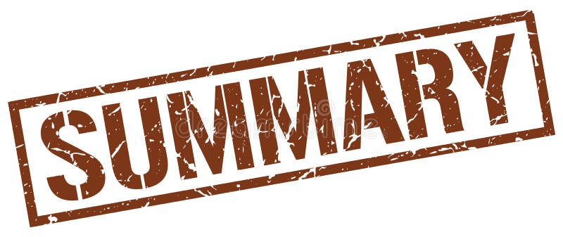 Summary Square Isolated Sign Set. Summary Stamp Stock Vector ...