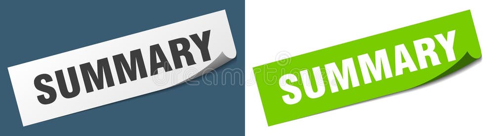 Summary Sticker. Summary Sign Set Stock Vector - Illustration of banner ...
