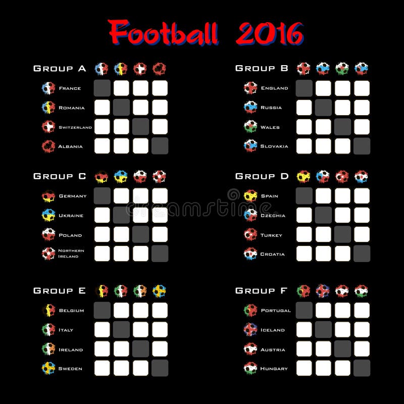 Summary table of all group stock vector. Illustration of hungary - 72964758