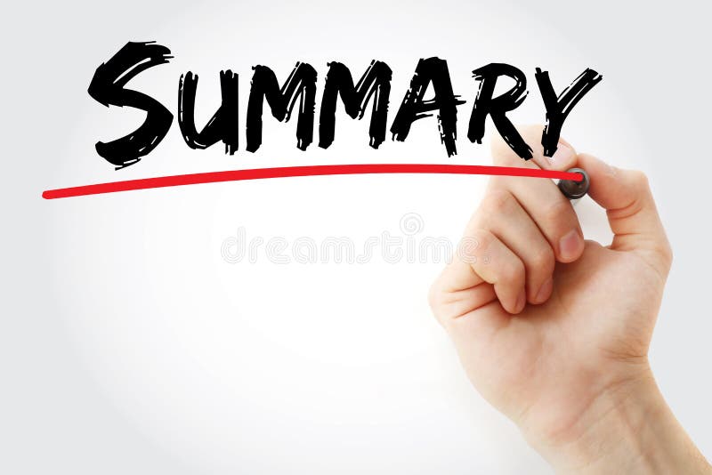 Summary Text with Marker, Business Concept Background Stock Image ...