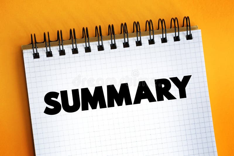 Summary Text On Notepad Concept Background Stock Image Image Of Documents Headline 231830093