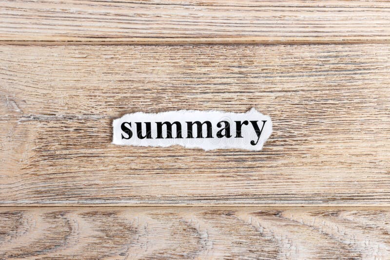 Summary Text on Paper. Word Summary on Torn Paper Stock Photo - Image ...