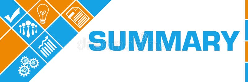 Summary Business Symbols Orange Blue Left Triangles Stock Illustration ...