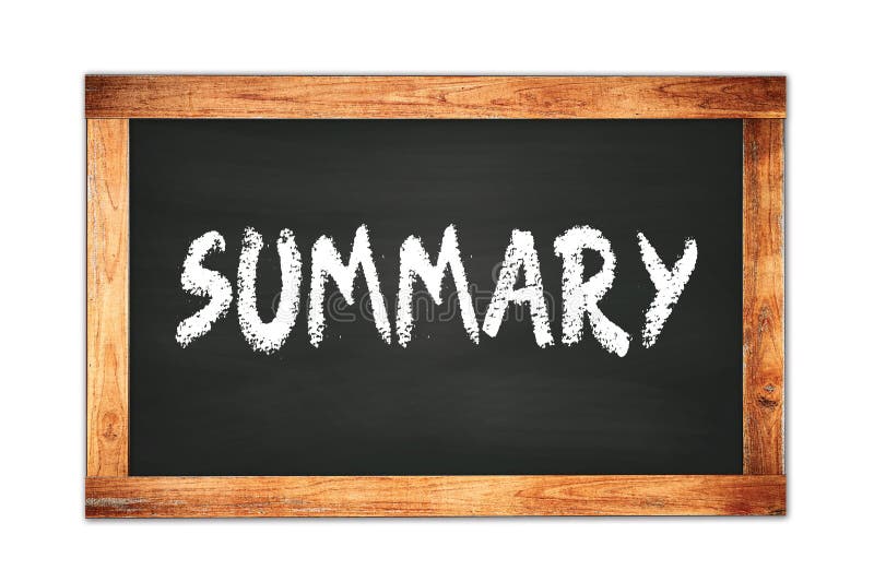 SUMMARY Text Written on Wooden Frame School Blackboard Stock Image ...