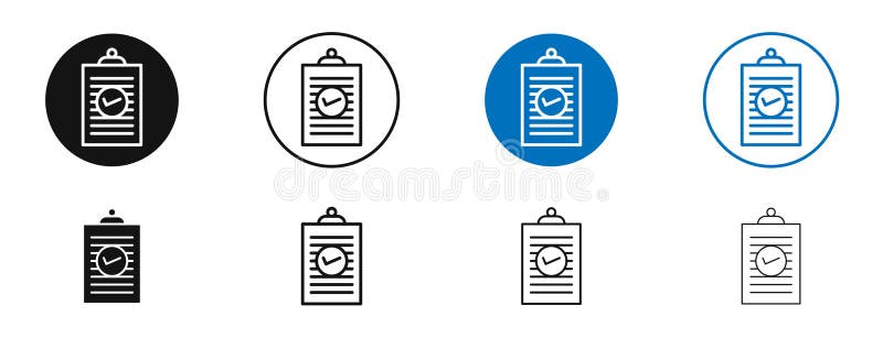 Summary Thin Line Vector Icon Set Stock Vector - Illustration of exam ...