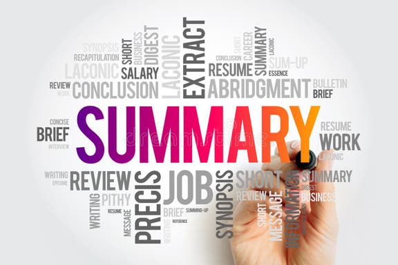 Summary Word Cloud Collage, Business Concept Background with Marker ...