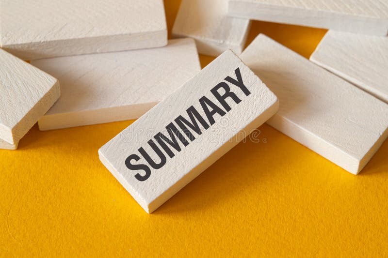 Summary - Word Concept on Building Blocks, Text Stock Photo - Image of symbol, presentation ...