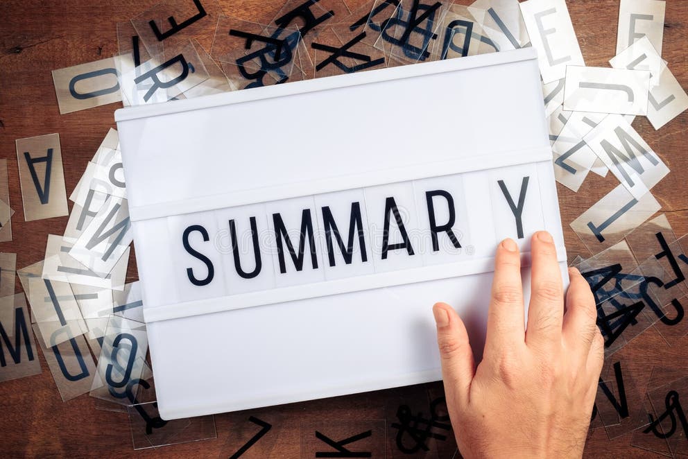 Summary Word on Lightbox stock image. Image of short - 159157873