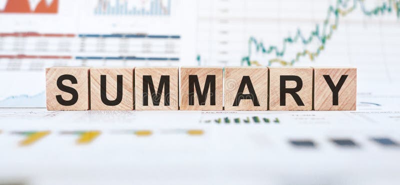 SUMMARY Word on Wooden Cubes on a White Background Stock Image - Image ...