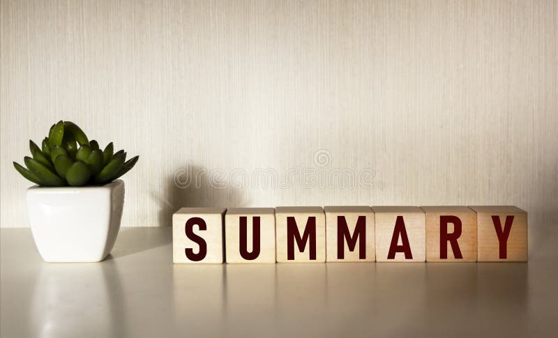 SUMMARY Word on Wooden Cubes and White Background, Summary Concept ...