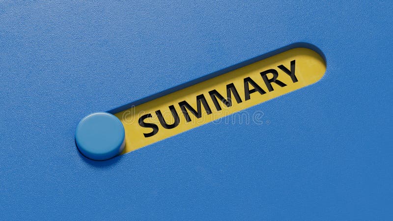 SUMMARY Word Written on Wood Slide Switch. Stock Illustration ...