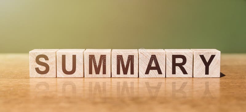 SUMMARY Word Written on Wooden Blocks on Wooden Table. Concept for Your ...