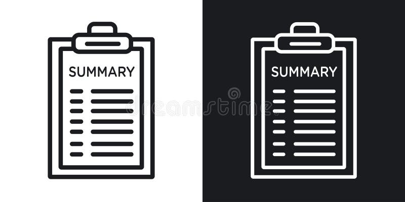 Summaryline in Thin Line Black Color. Flat Simple Vector Symbols ...