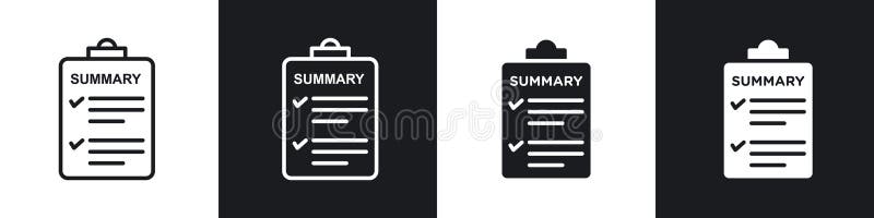 Summaryline in Thin Line Black Color. Flat Simple Vector Symbols ...