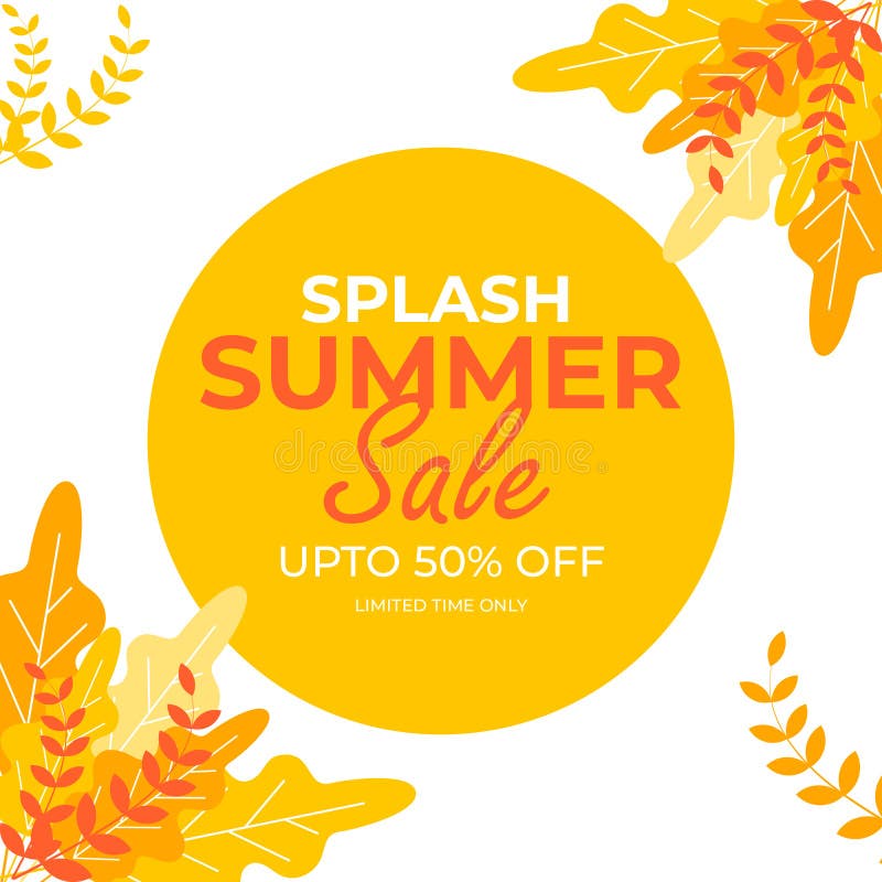 Splash Summer Sale Banner Design Stock Vector - Illustration of offer ...