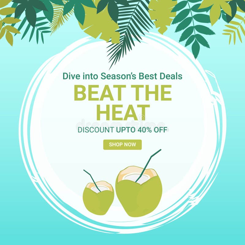 Best Deals Beat the Heat Banner Design Stock Vector - Illustration of ...