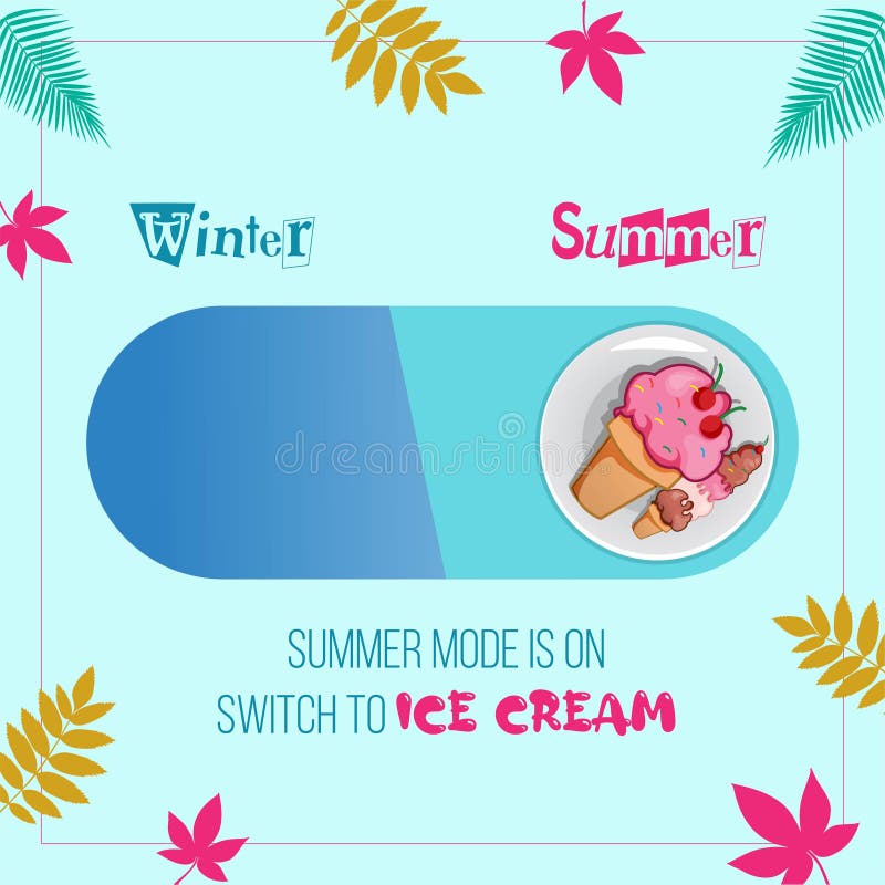 Banner Design of Summer Mode is on Switch Stock Vector - Illustration ...