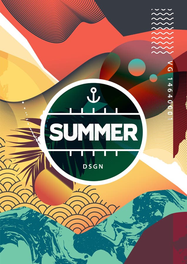 Summer Abstract Background with Mixed Textures Stock Vector ...