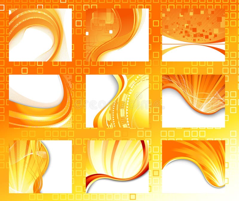 Summer Abstract Backgrounds Collection Stock Vector - Illustration of ...