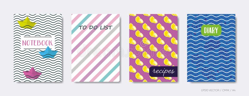 Summer Abstract Cover Page Design Templates Set Stock Vector ...