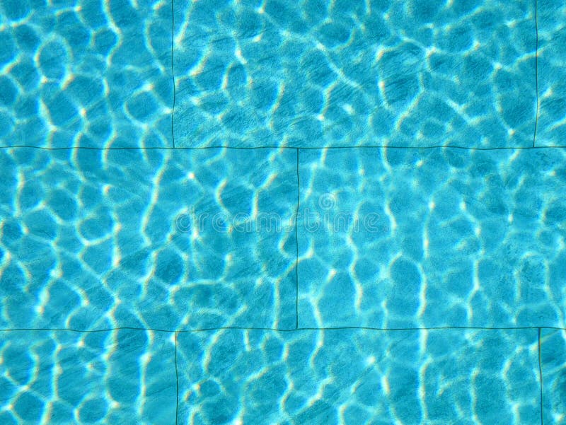 Summer Abstract Reflection Caustics in Swimming Pool. Blue Water ...