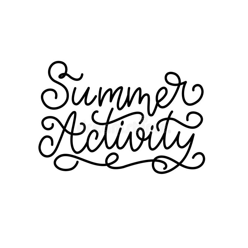 Summer Activity lettering stock illustration. Illustration of ...