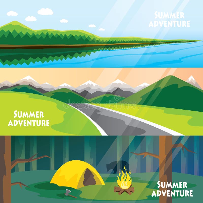 Summer adventure stock vector. Illustration of grass - 57474218