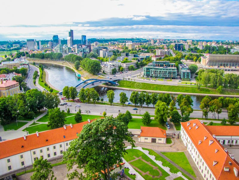Aerial View of Vilnius, Lithuania Stock Image - Image of aerial, roofs ...