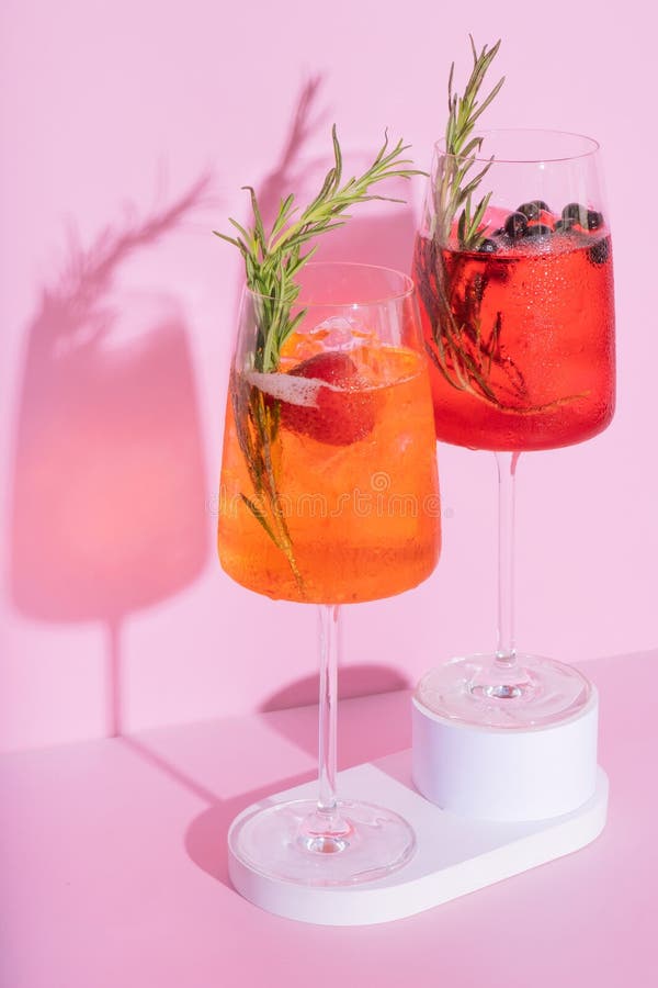 Summer Alcoholic Cocktails with Ice. Relaxing Refreshing Drinks for Hot ...