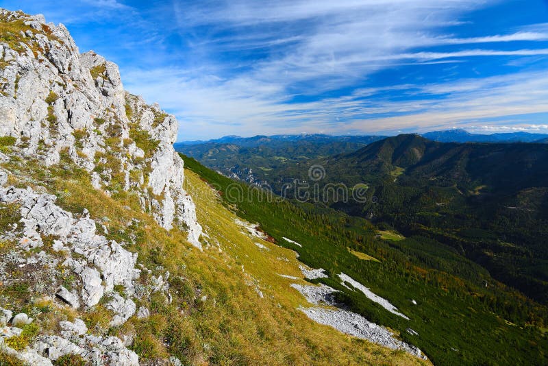 Summer Alpine View with High Mountains and Cloud Stock Photo - Image of ...