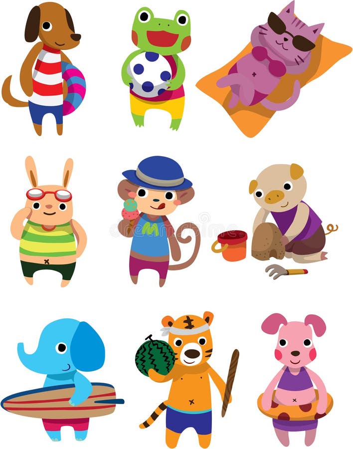 Summer animal stock vector. Illustration of card, color - 17261763