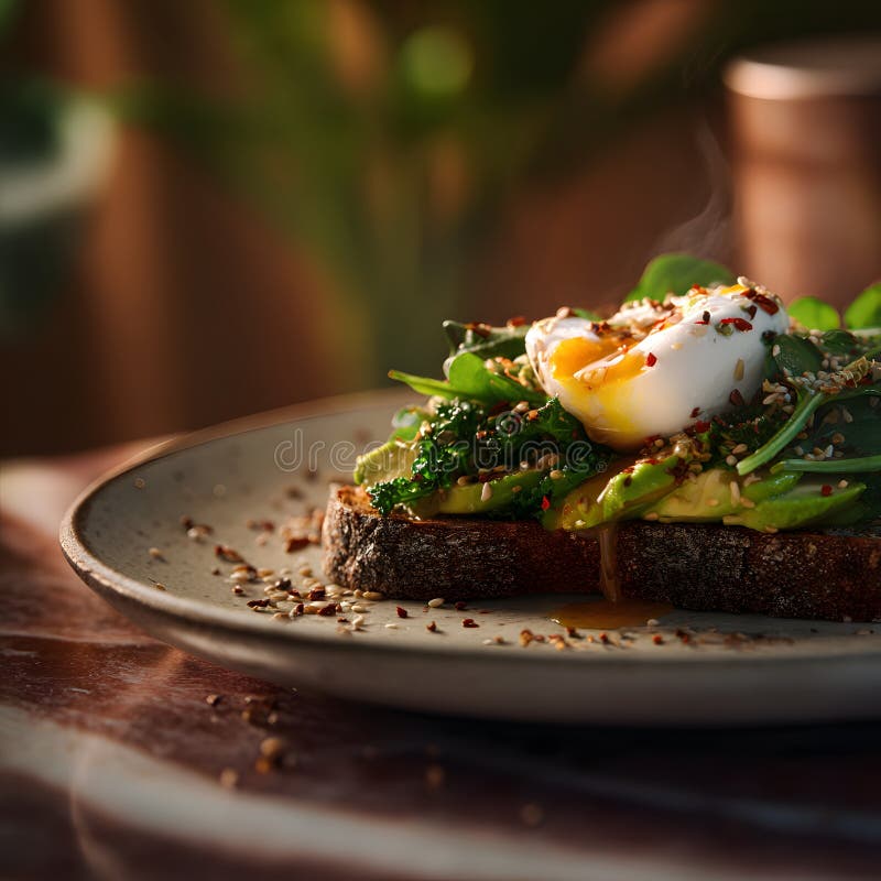 Summer Avocado Toast stock illustration. Illustration of dish - 378470533