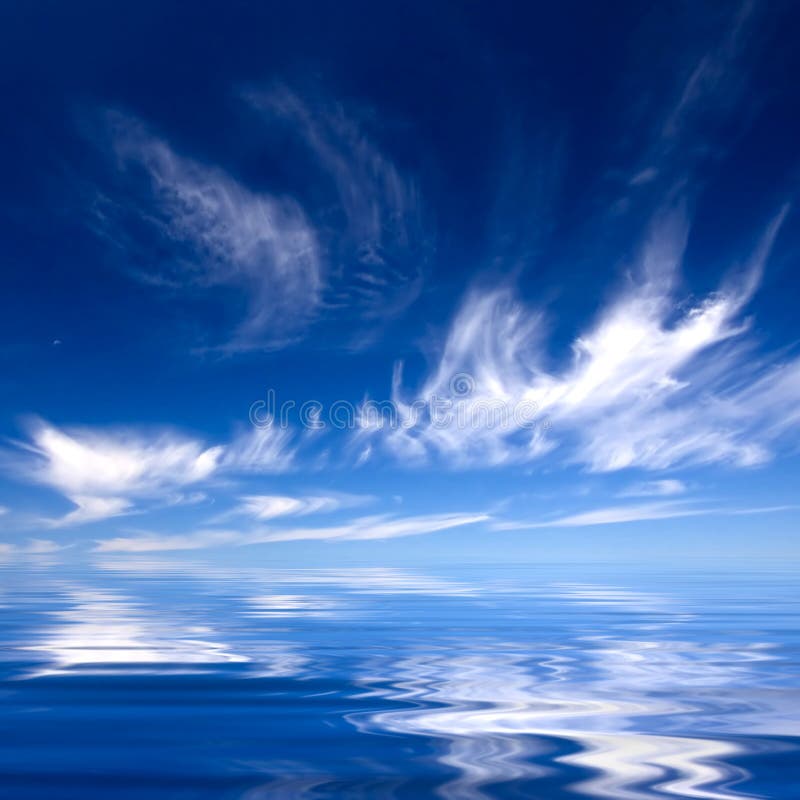 Blue water and sky stock photo. Image of light, blank - 3517290