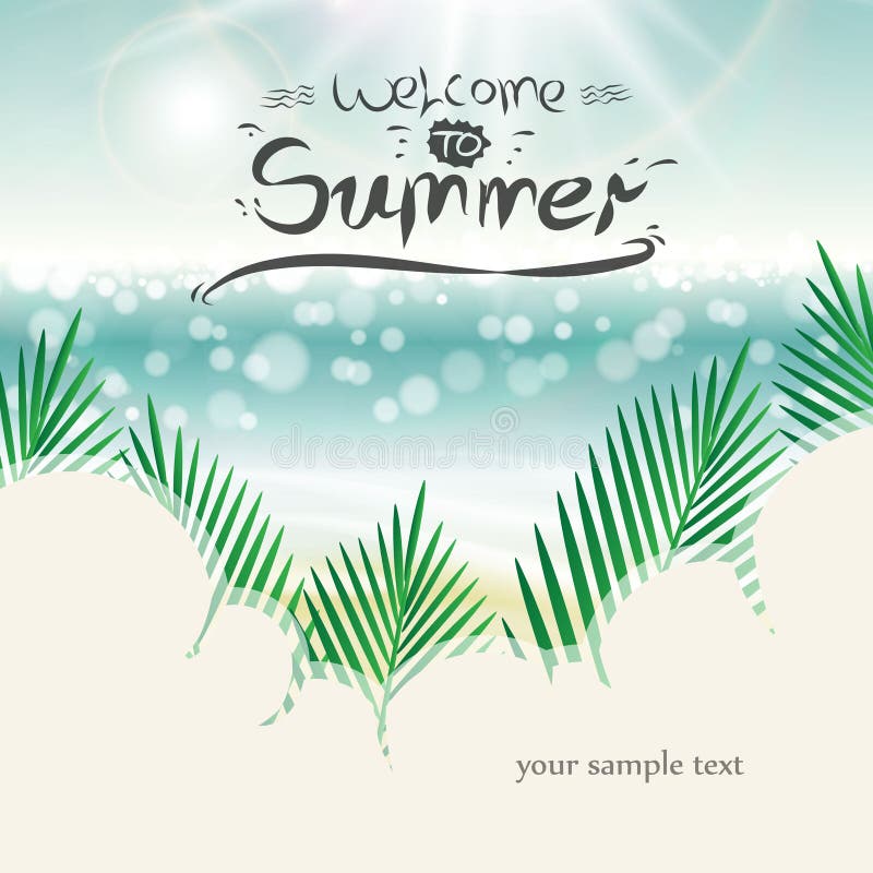 Summer Background with Ocean View and Copy Space Stock Vector ...