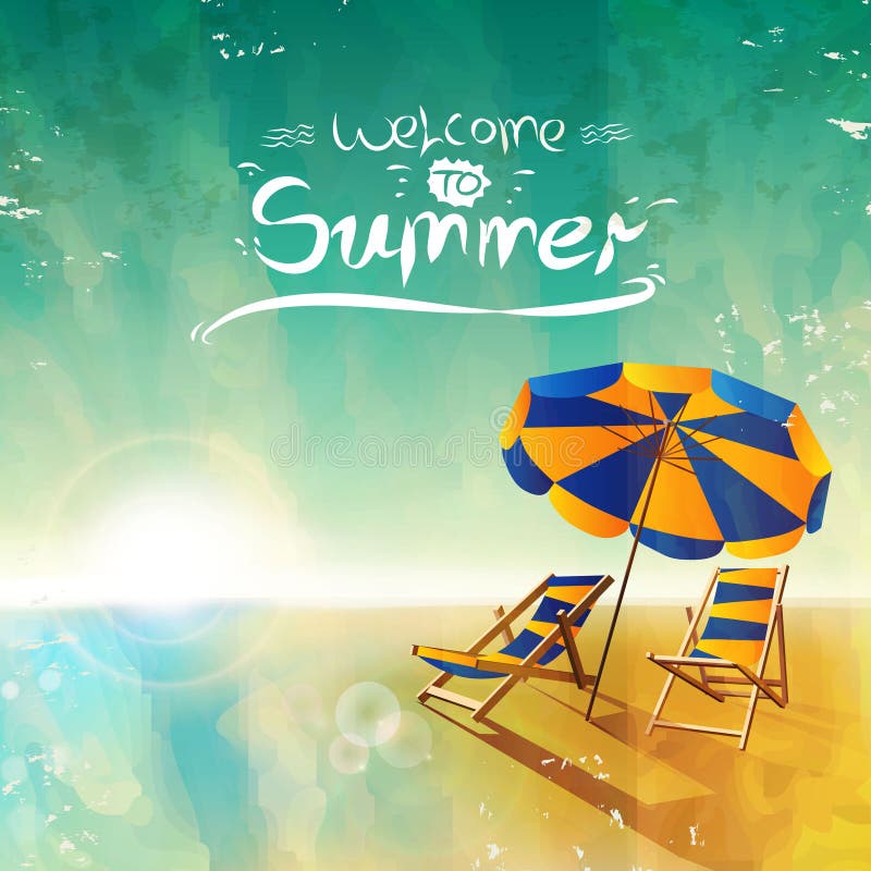 Summer Background with Ocean View and Copy Space Stock Vector ...