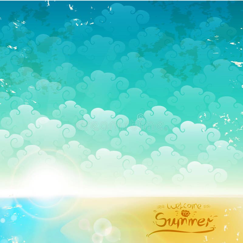 Summer Background with Ocean View and Copy Space Stock Vector ...