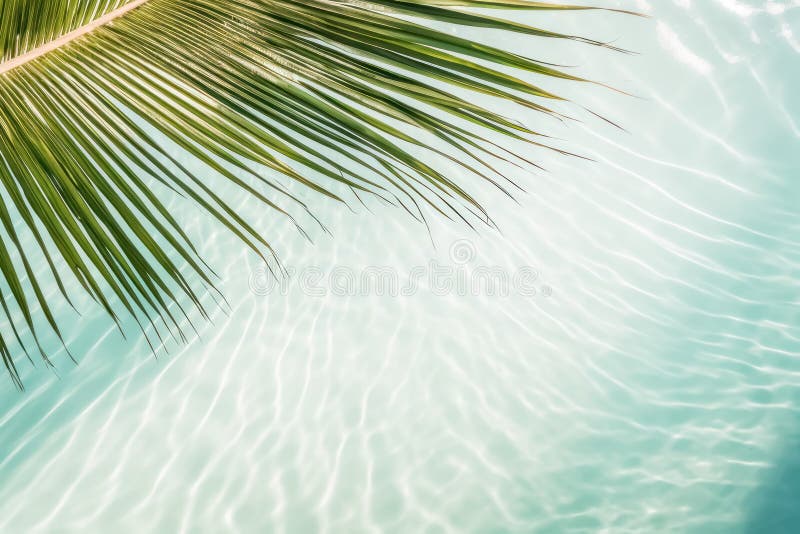 Summer Background. Palm Leaves on Wave Beach. Generative Ai Stock ...