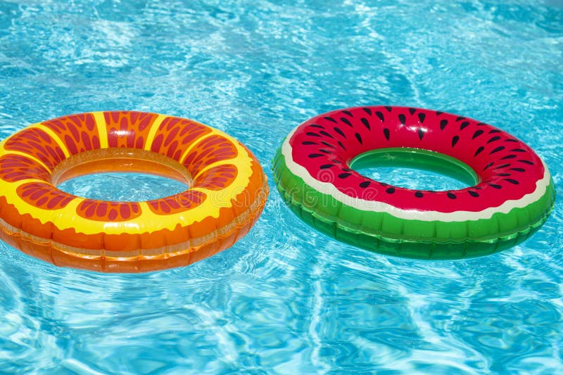 Summer Background. Ring Float in Swimming Pool. Summer Background ...