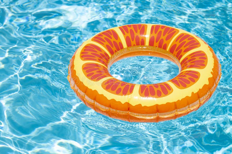 Summer Background. Ring Float in Swimming Pool. Summer Background ...