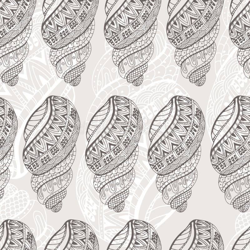 Shell Repeating Pattern stock vector. Illustration of star - 9461891