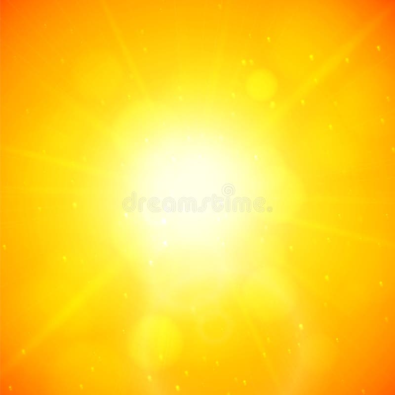 Bright sun with lens flare stock vector. Illustration of energy - 19906581