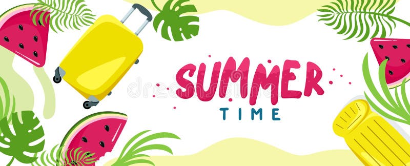 Summer Background Website Header Colorful Horizontal Postcard Banner ...