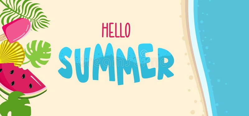 Summer Background Website Header Colorful Horizontal Postcard Banner ...