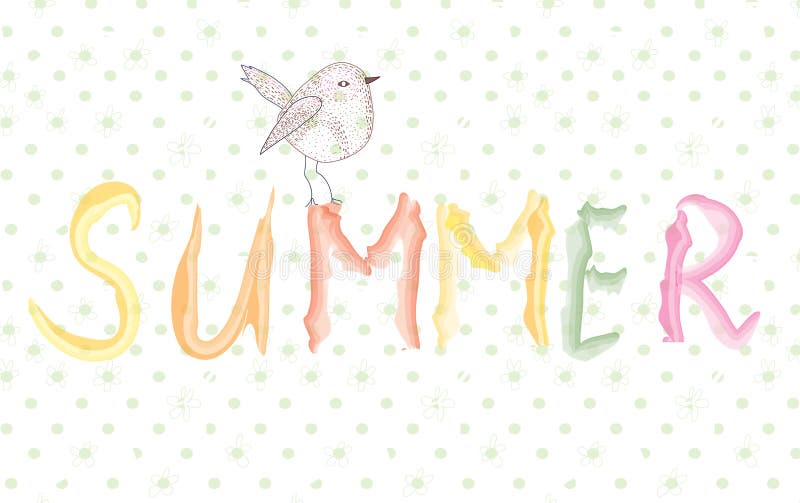 Summer Banner with Bird Artistic Stock Vector - Illustration of ...