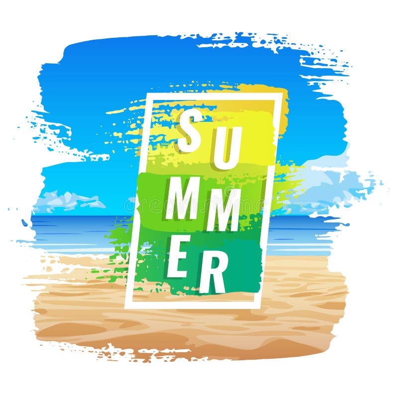 Summer Banner, Tropical Beach, Color Frame Stock Vector - Illustration ...