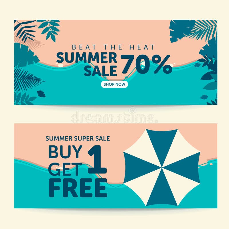 Beat the Heat Summer Sale Banner Design Stock Vector - Illustration of ...